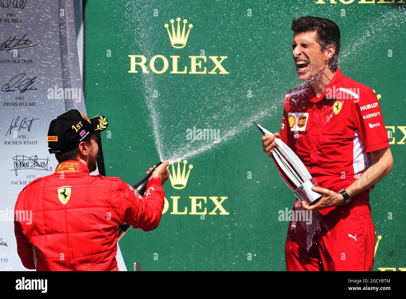 Ferrari celebrates on podium claudio albertini hi-res stock photography ...
