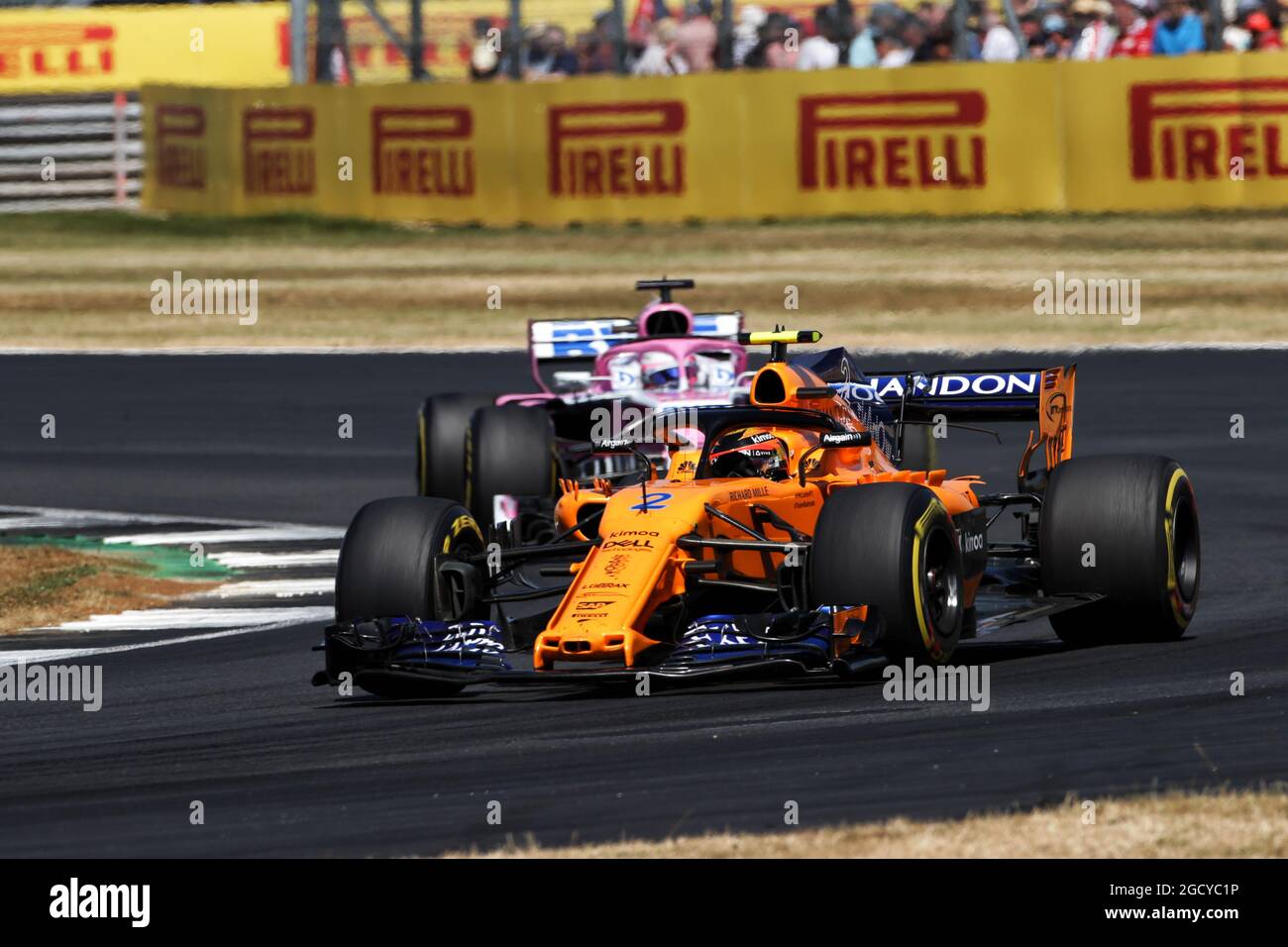 Stoffel Vandoorne (BEL) McLaren MCL33. British Grand Prix, Sunday 8th July 2018. Silverstone ...