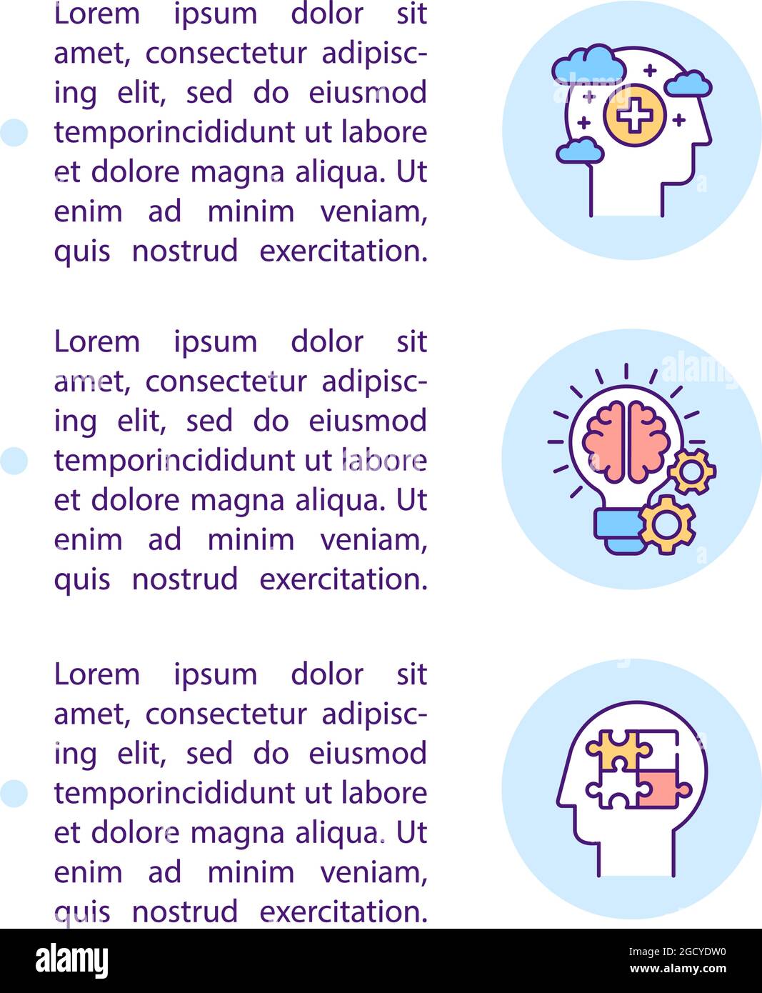 Cognitive adult development concept line icons with text Stock Vector ...