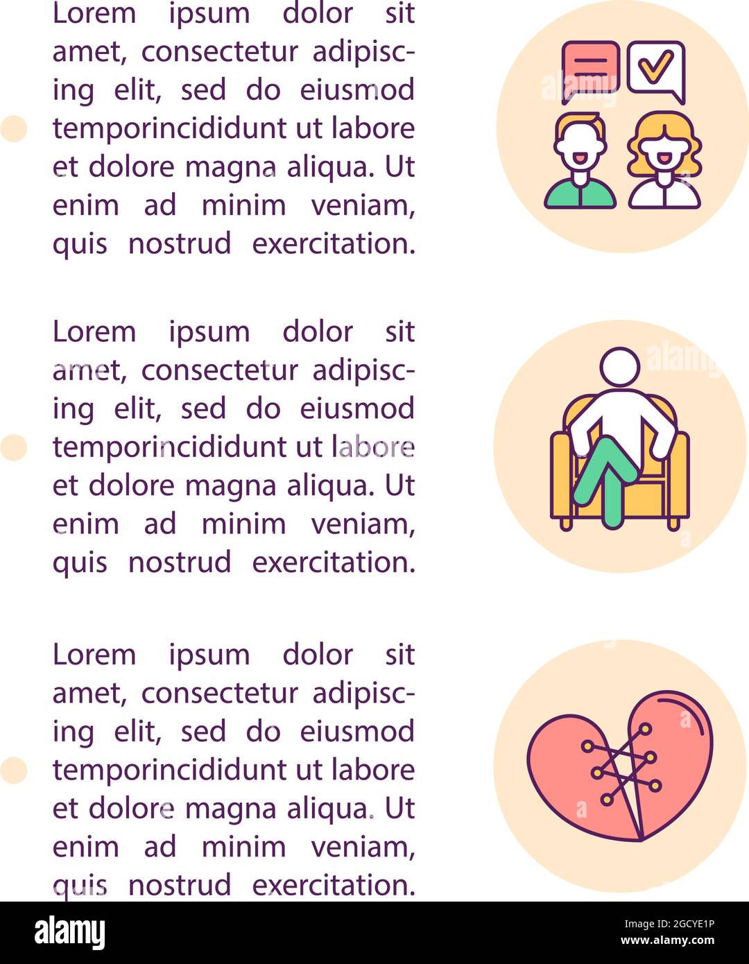 Dealing with family stress concept line icons with text Stock Vector ...