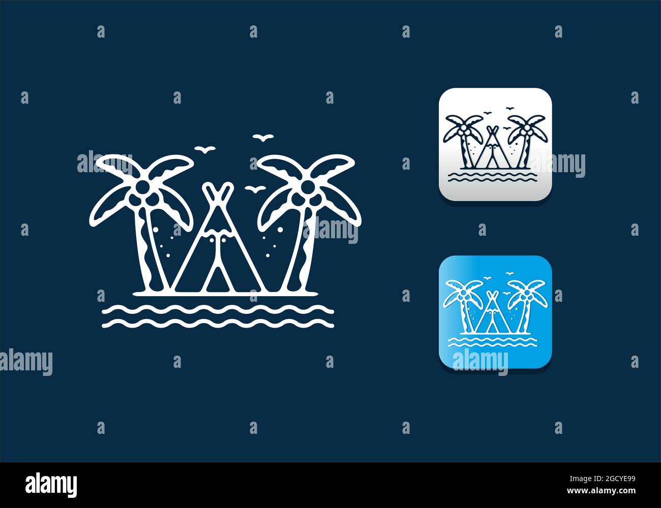 Beautiful night on beach Stock Vector Images - Alamy