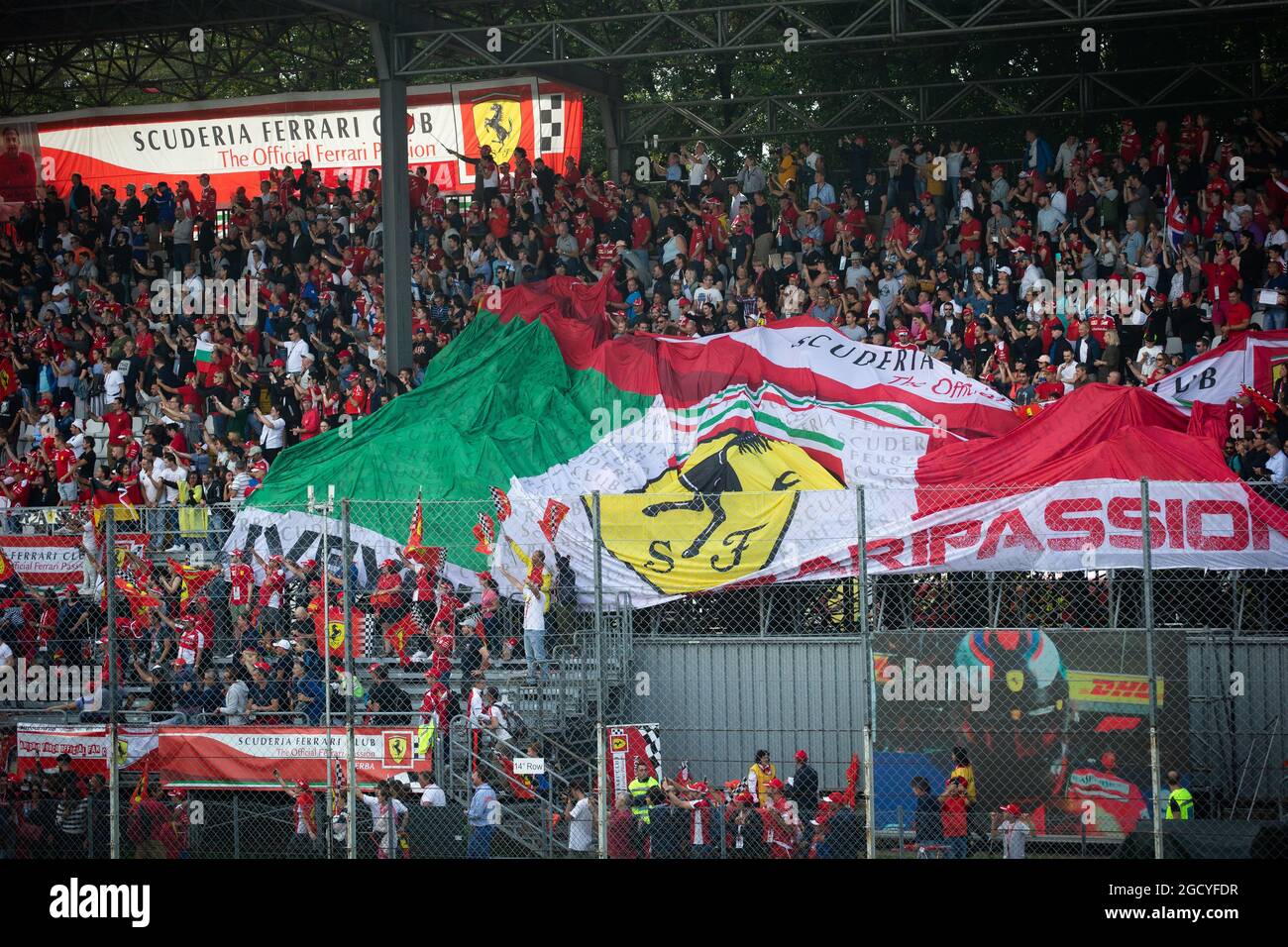 Ferrari fans in the grandstand. Italian Grand Prix, Saturday 1st ...