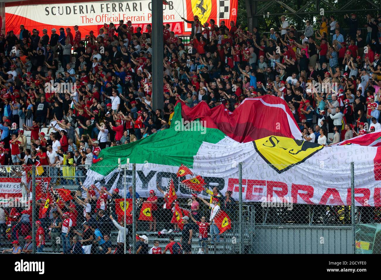 Ferrari fans in the grandstand. Italian Grand Prix, Saturday 1st ...