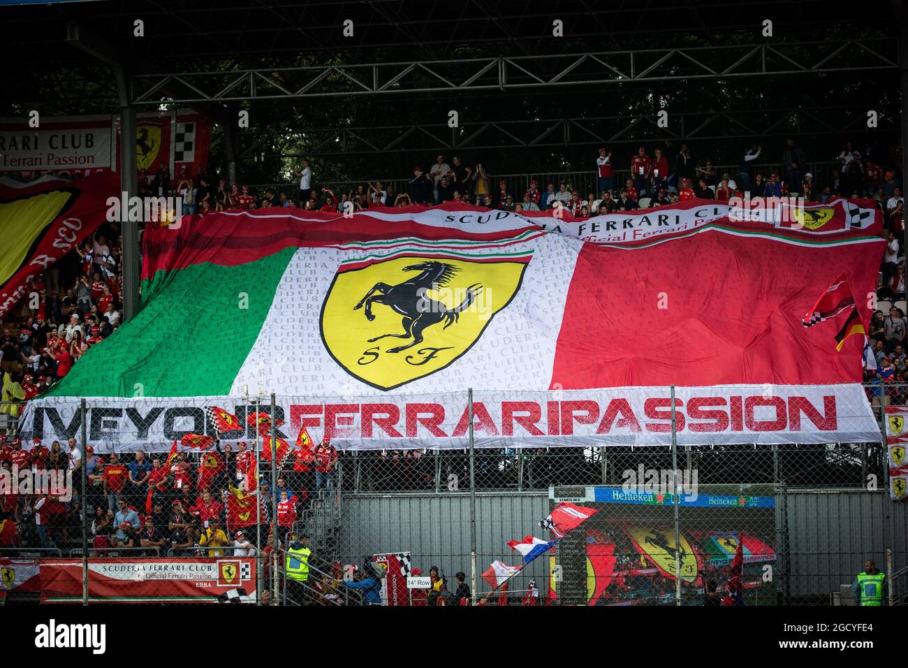 Ferrari fans in the grandstand. Italian Grand Prix, Saturday 1st ...