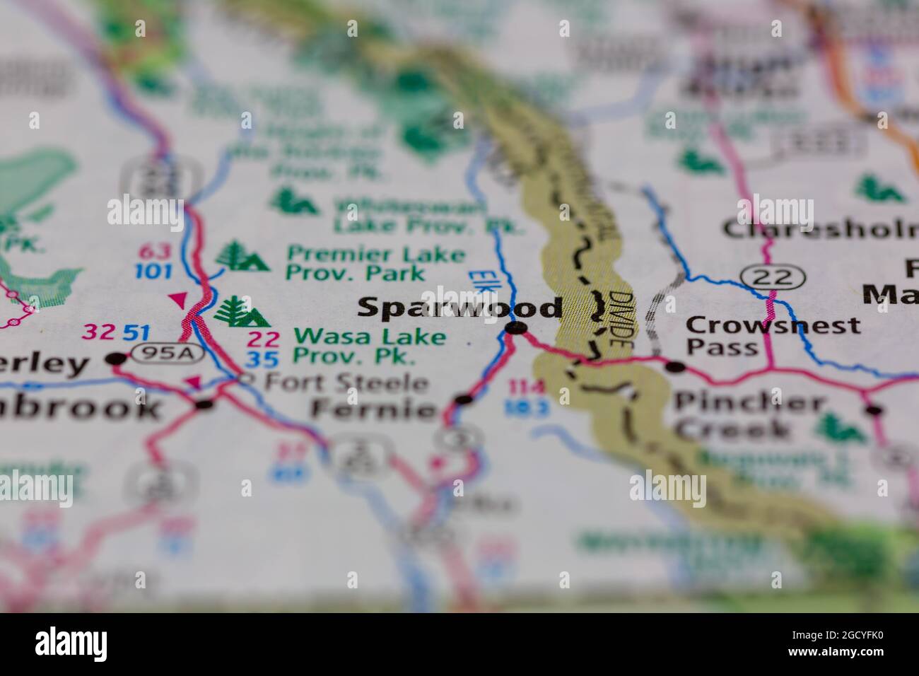 Map of sparwood hi-res stock photography and images - Alamy