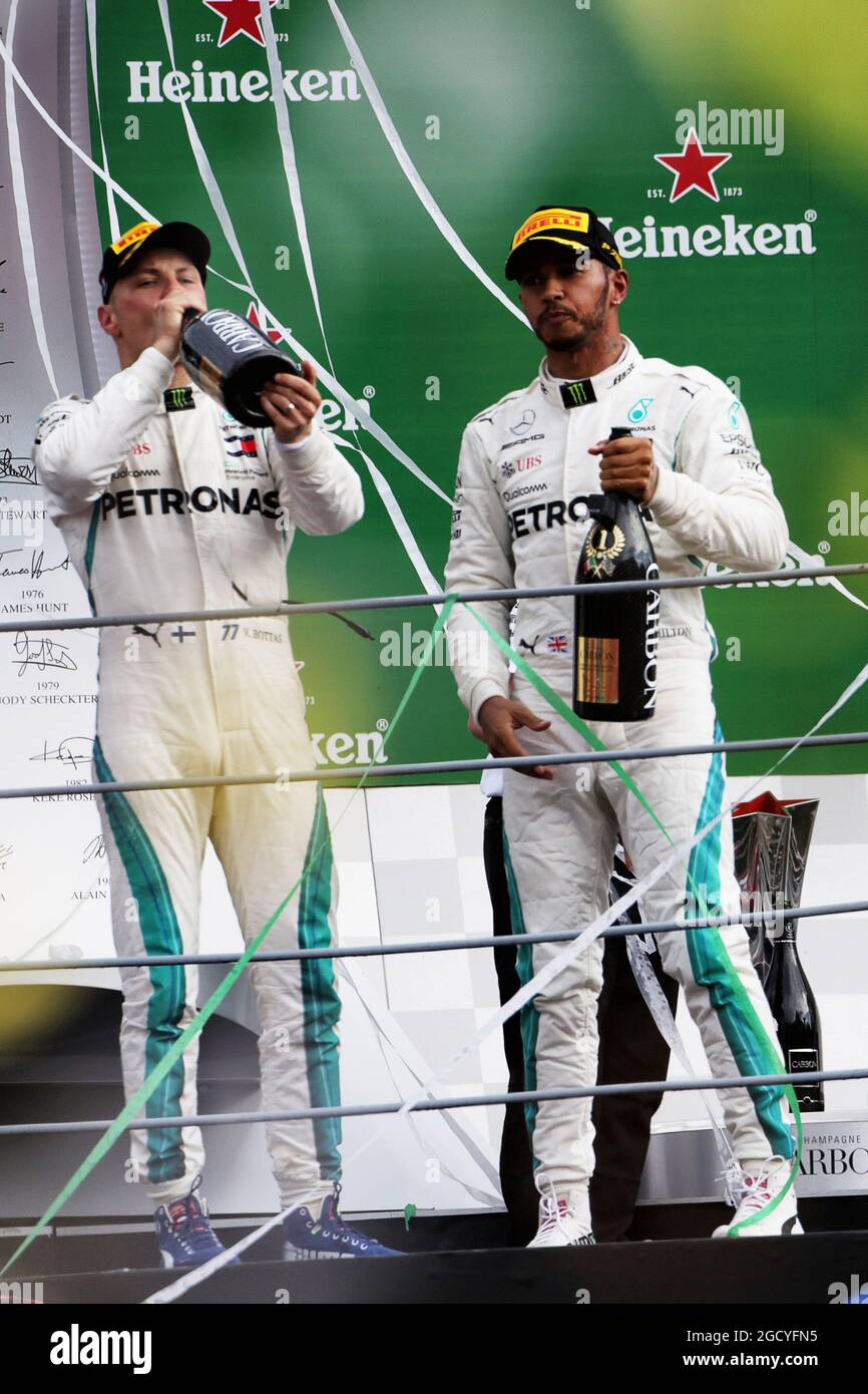 Mercedes amg f1 on podium team mate lewis hamilton hi-res stock ...