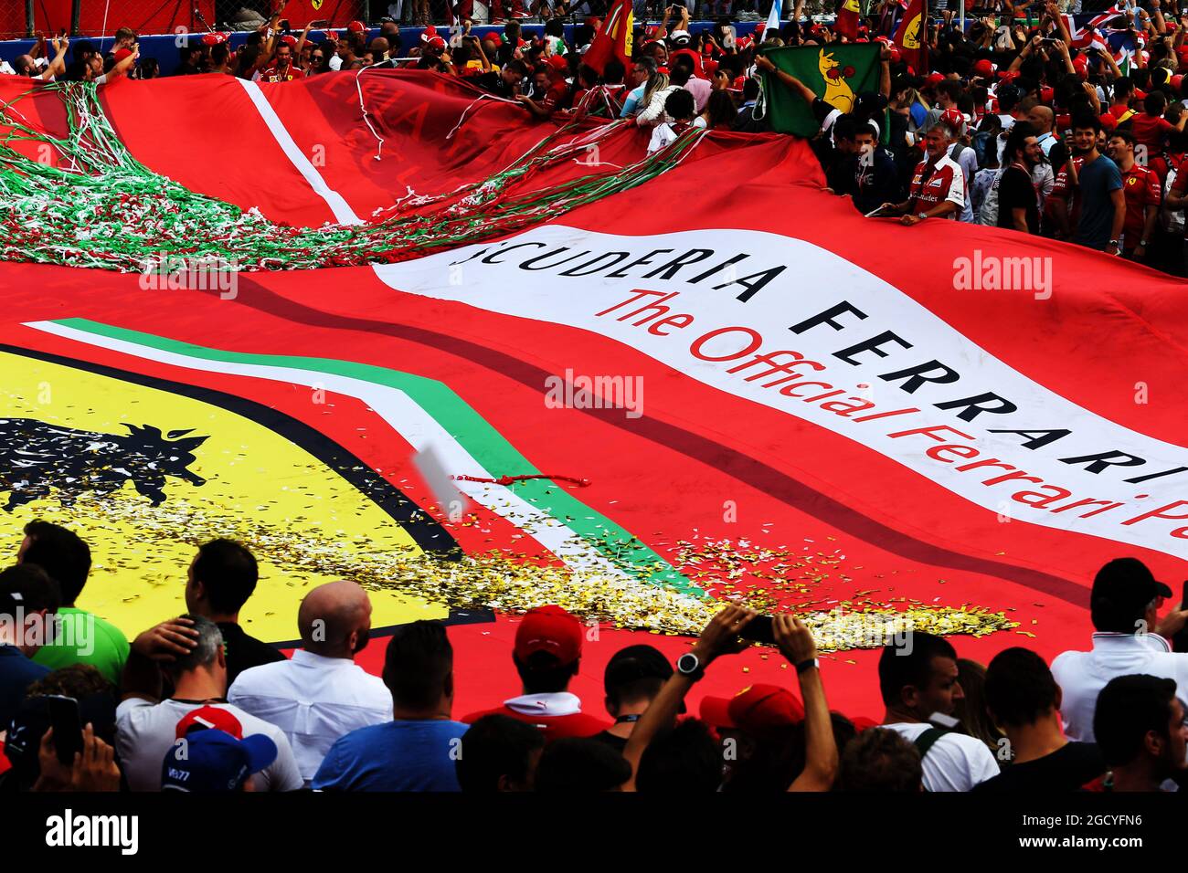 Ferrari fans a large flag at podium hi-res stock photography and images ...