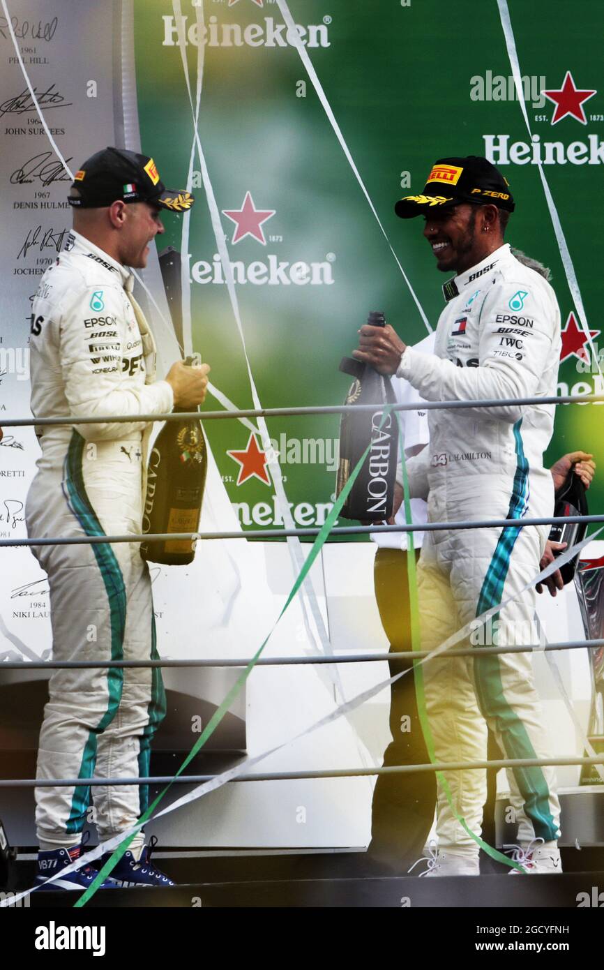Mercedes amg f1 on podium team mate lewis hamilton hi-res stock ...