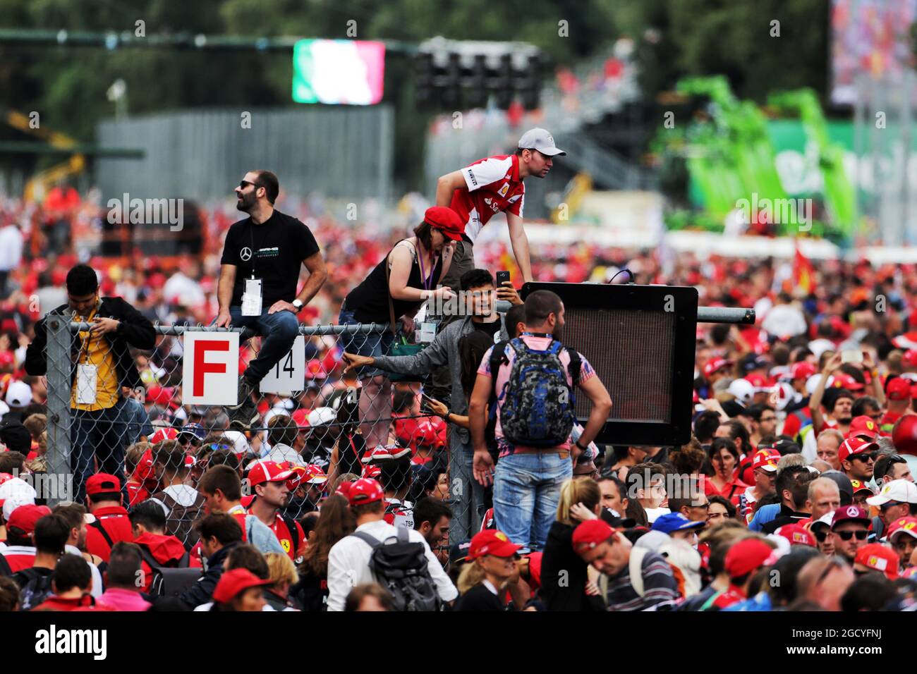 Ferrari fans at podium hi-res stock photography and images - Alamy
