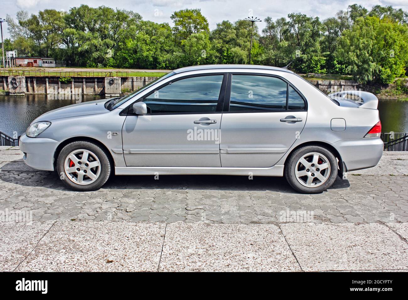 Chernigov, Ukraine - May 6, 2014: Mitsubishi Lancer. Mitsubishi Lancer ...