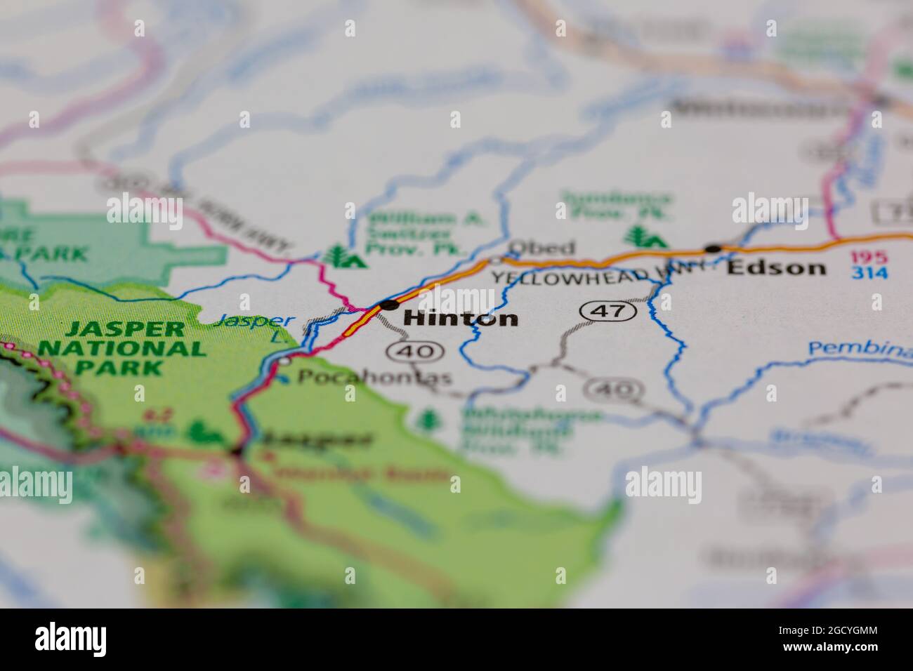 Map of hinton alberta hi-res stock photography and images - Alamy
