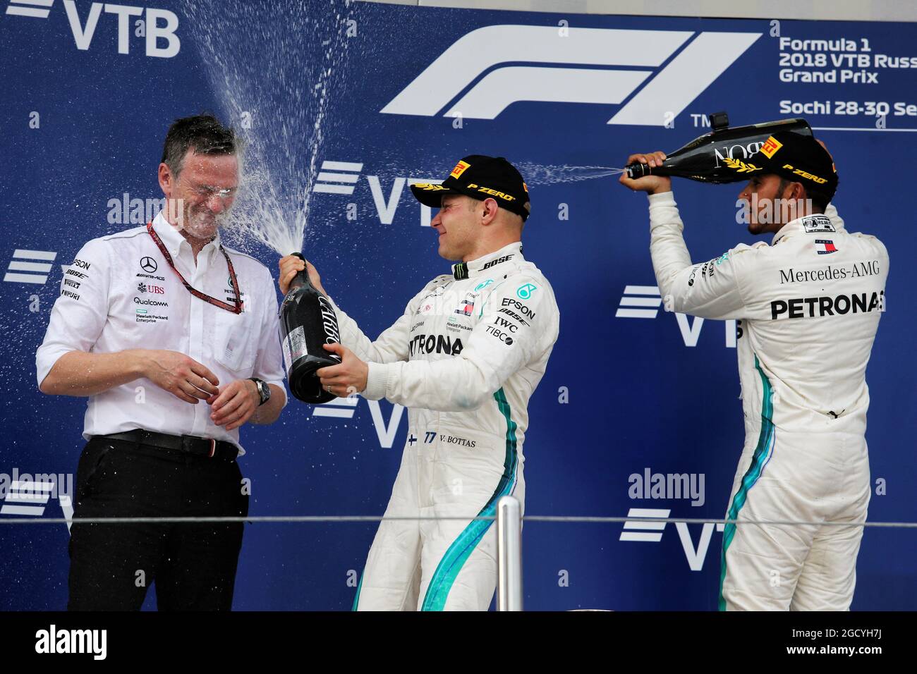 Mercedes amg f1 technical director on podium placed valtteri hi-res ...