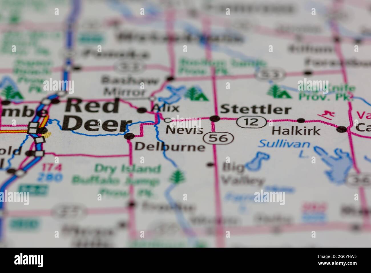 Map of nevis alberta hi-res stock photography and images - Alamy