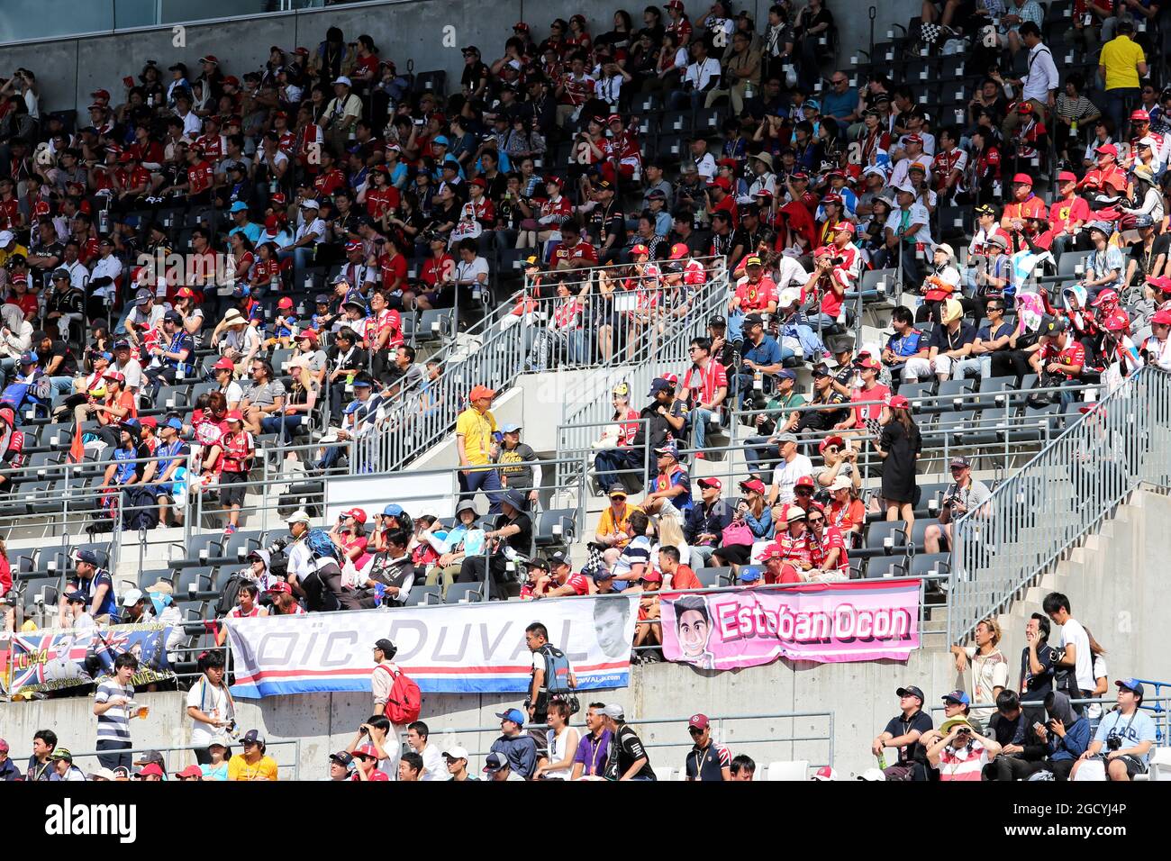 Fans in the grandstand. Japanese Grand Prix, Sunday 7th October 2018 ...