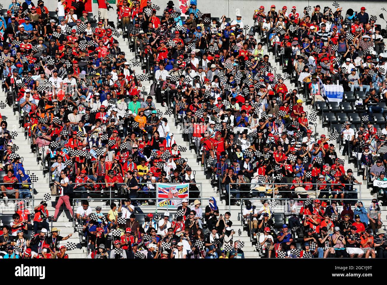 Fans in the grandstand. Japanese Grand Prix, Sunday 7th October 2018 ...