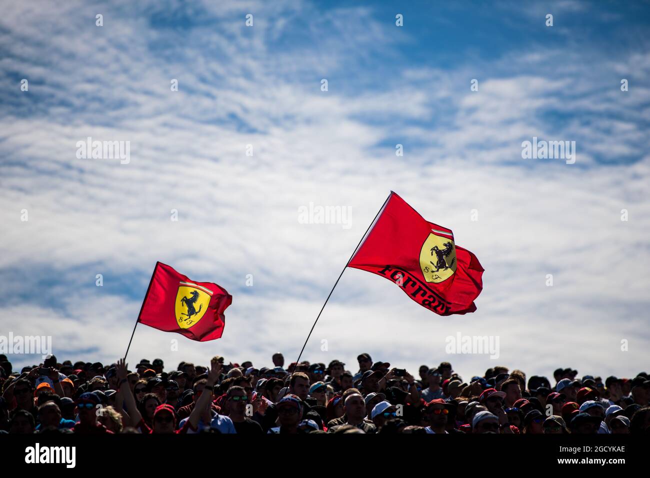 Ferrari flags fans in grandstand hi-res stock photography and images ...