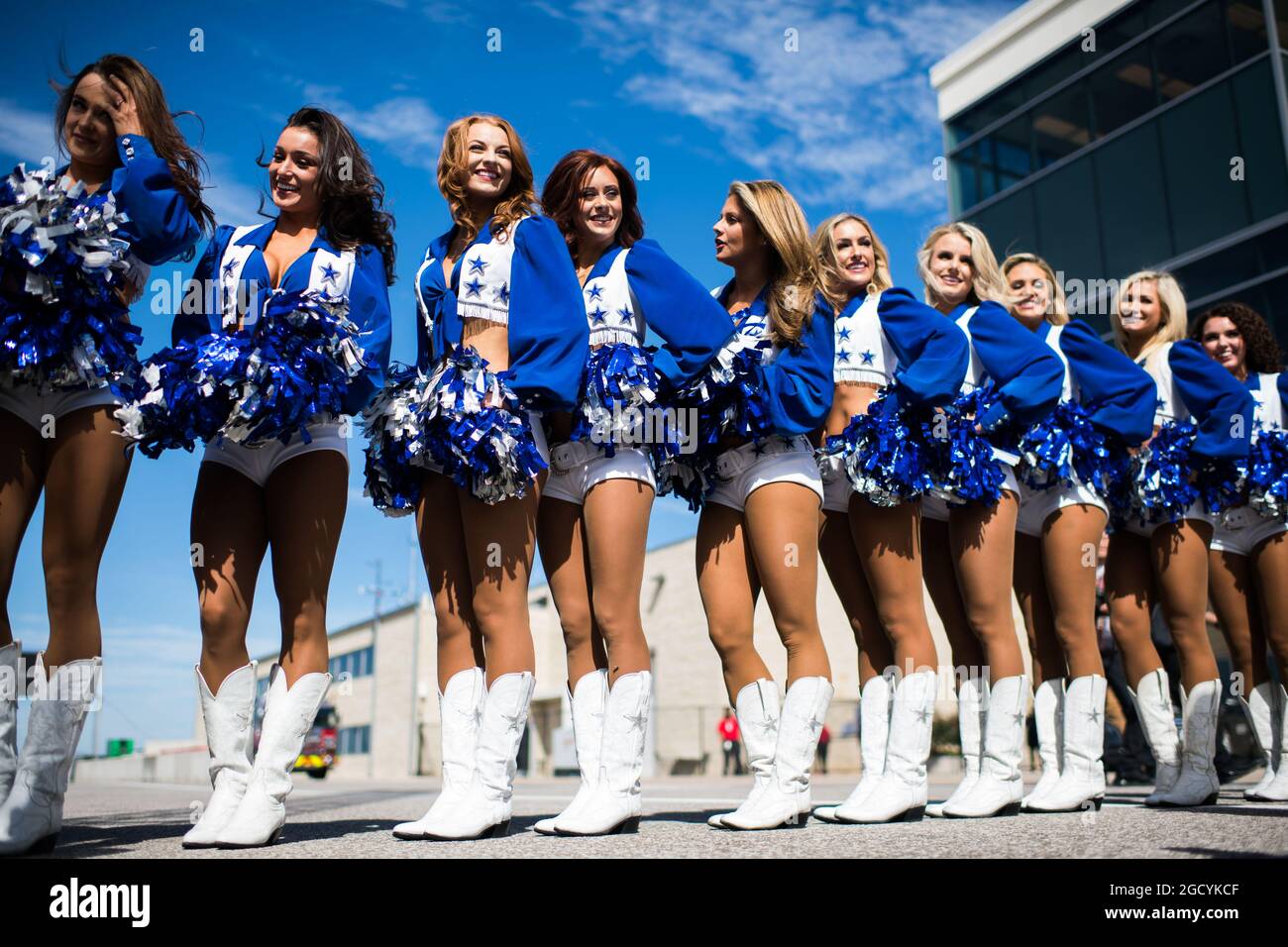 Dallas Cowboys Cheerleaders on the grid. United States Grand Prix ...