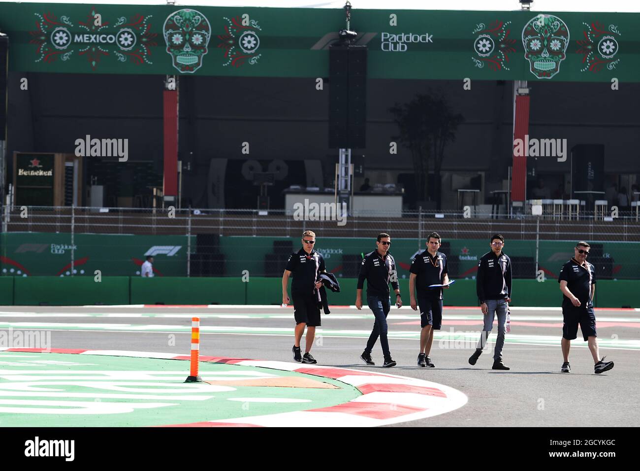 Esteban Ocon (FRA) Racing Point Force India F1 Team and Nicholas Latifi ...
