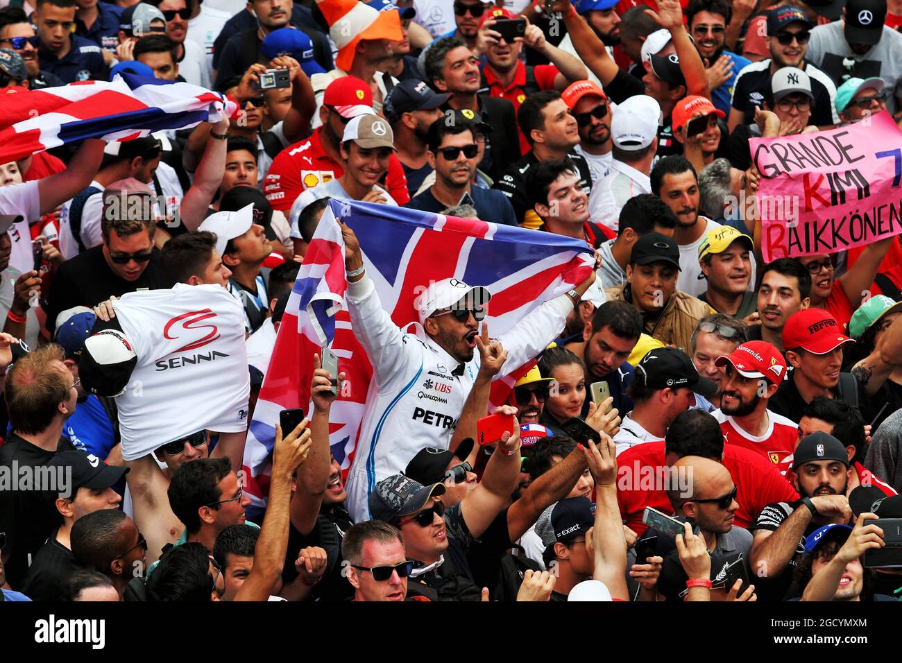 Mercedes amg f1 fan other fans at podium hi-res stock photography and ...