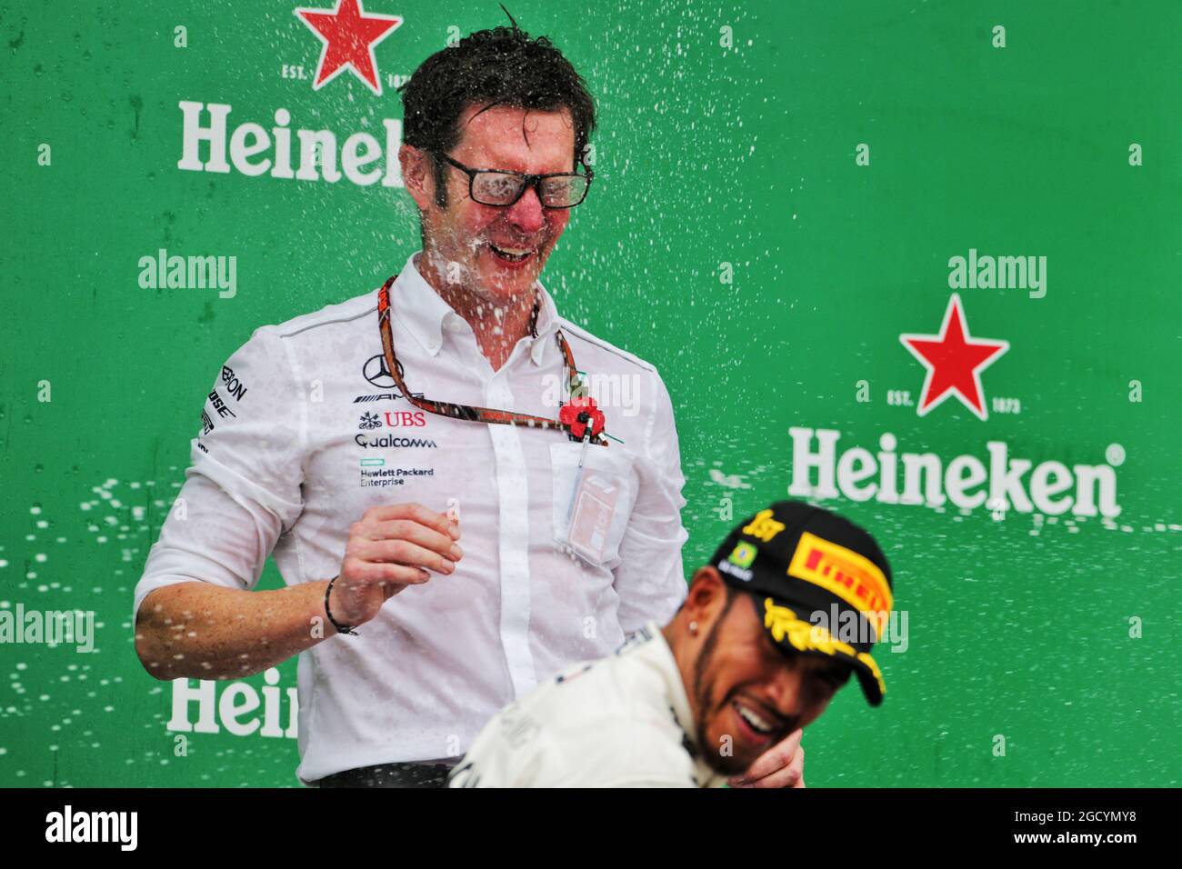 Mercedes amg f1 celebrates andrew shovlin hi-res stock photography and ...