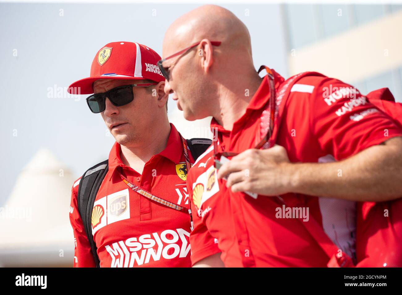 (L to R): Kimi Raikkonen (FIN) Ferrari with Mark Arnall (GBR) Personal ...