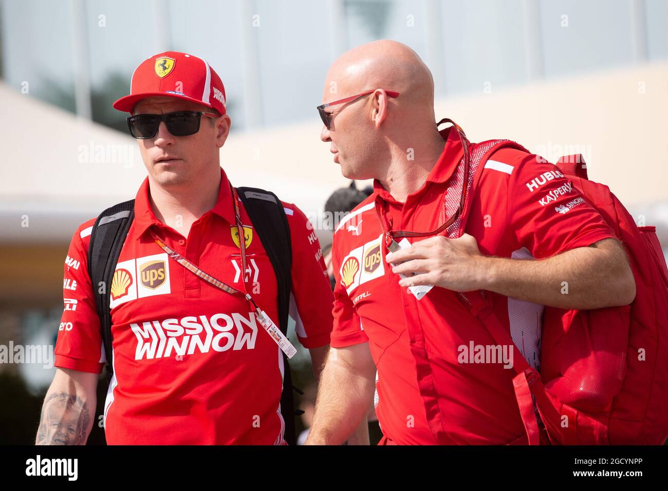 (L to R): Kimi Raikkonen (FIN) Ferrari with Mark Arnall (GBR) Personal ...
