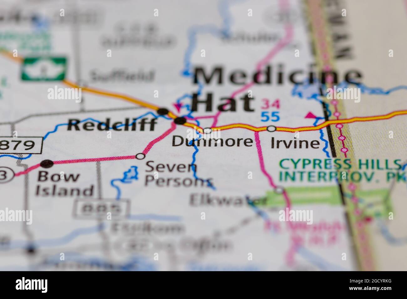 Dunmore alberta map hi-res stock photography and images - Alamy