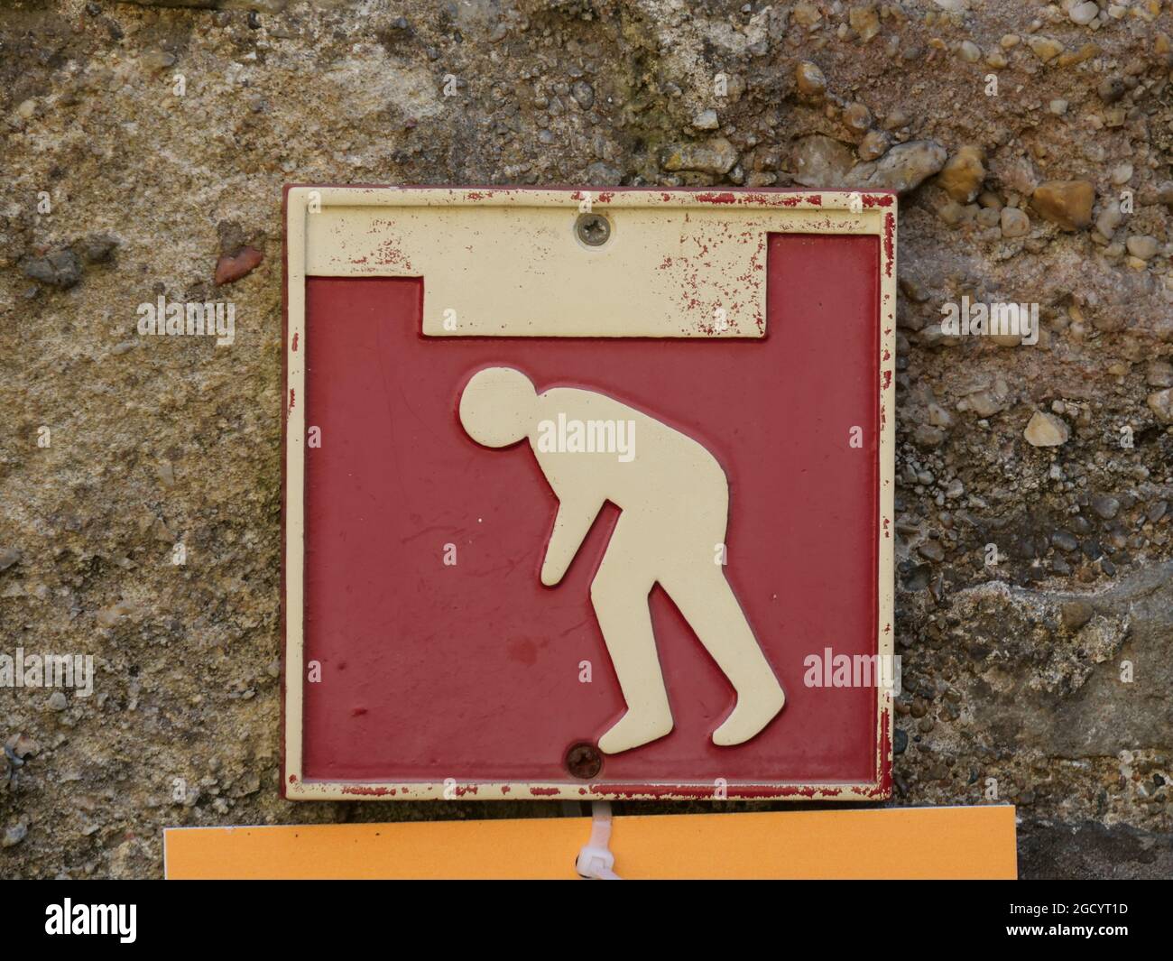 Red sign on a construction site Stock Photo - Alamy