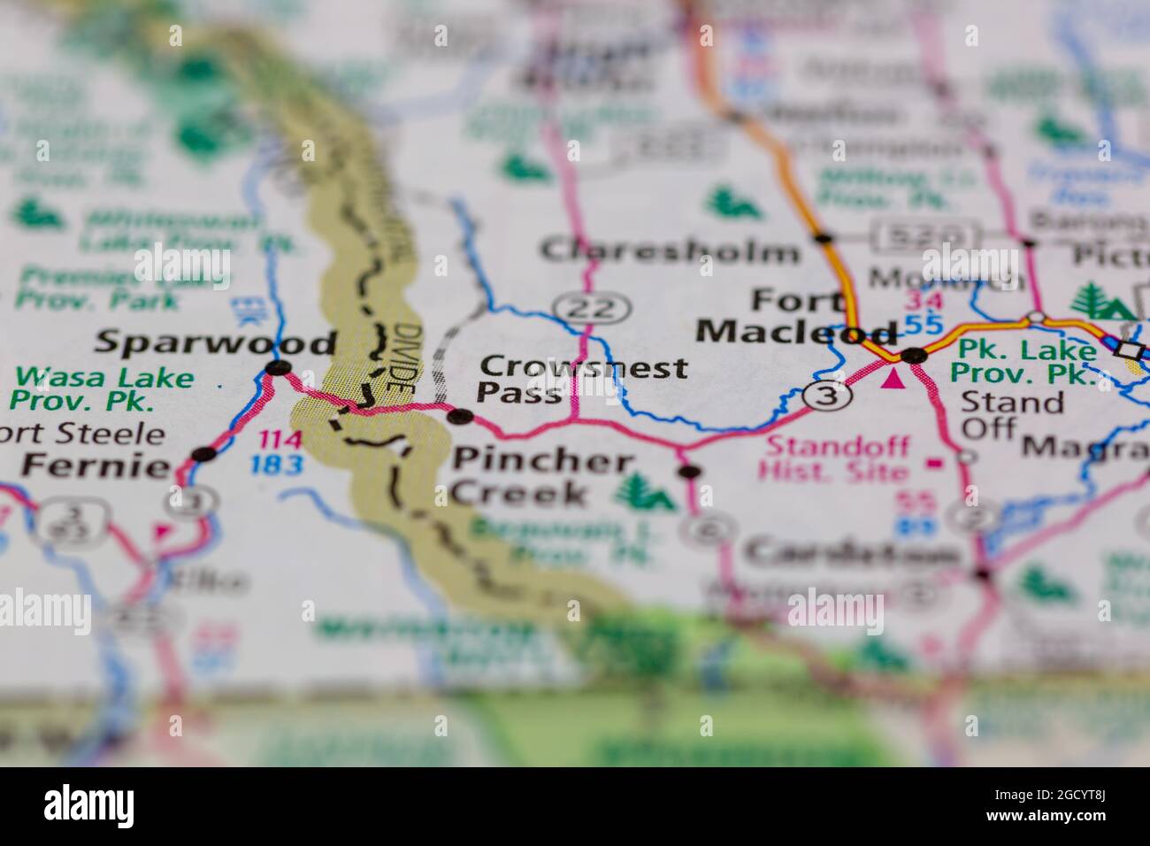 Map of crowsnest hi-res stock photography and images - Alamy