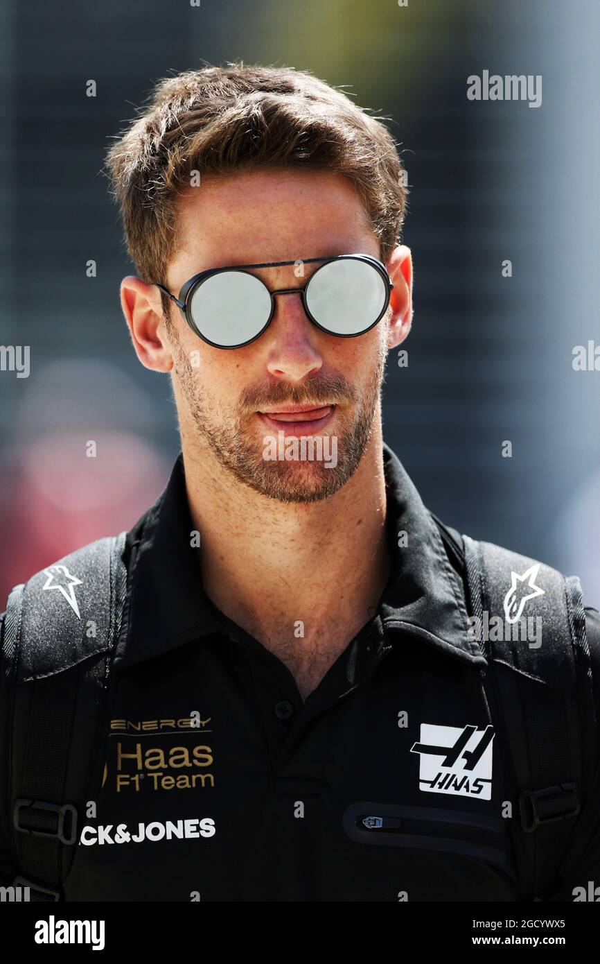 Romain Grosjean (FRA) Haas F1 Team. Bahrain Grand Prix, Friday 29th ...