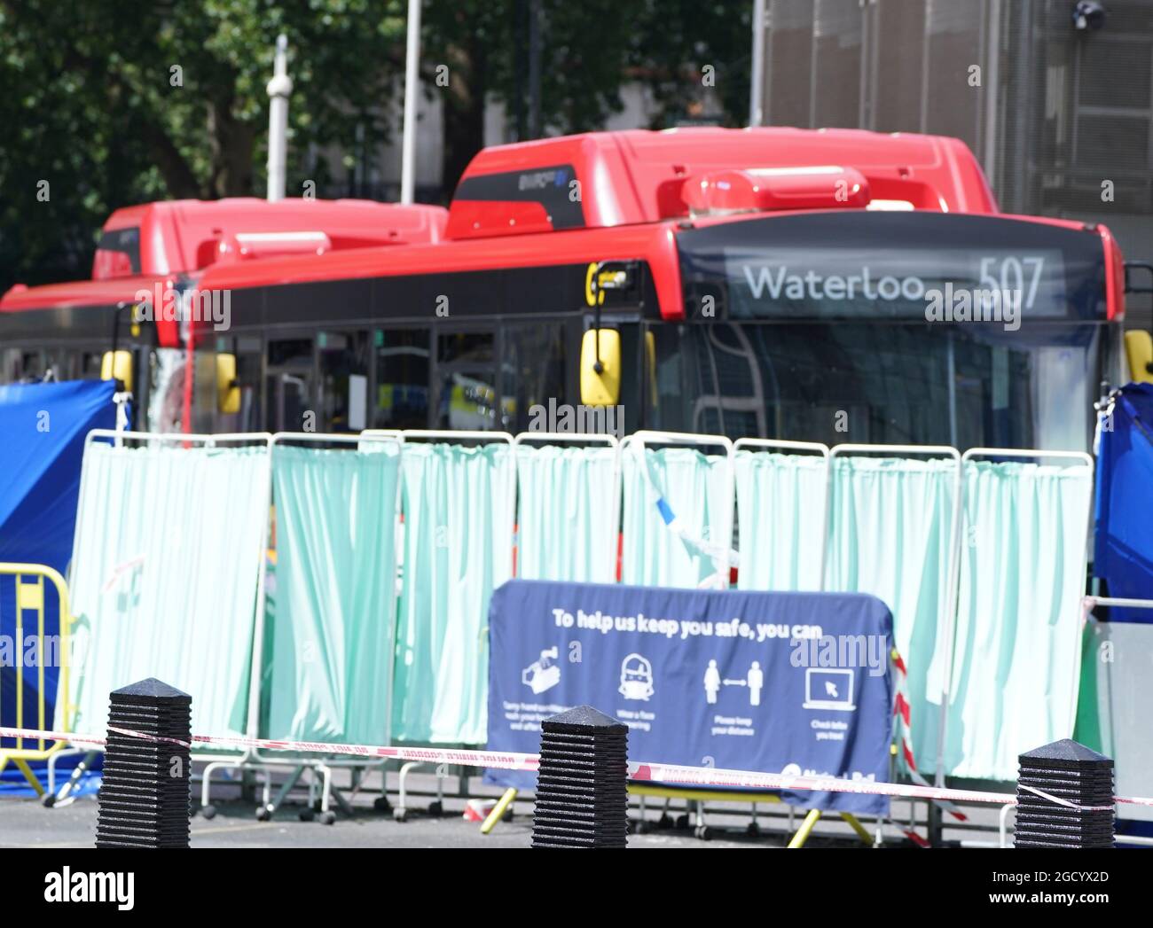 The scene at Victoria bus station, central London, after a crash ...