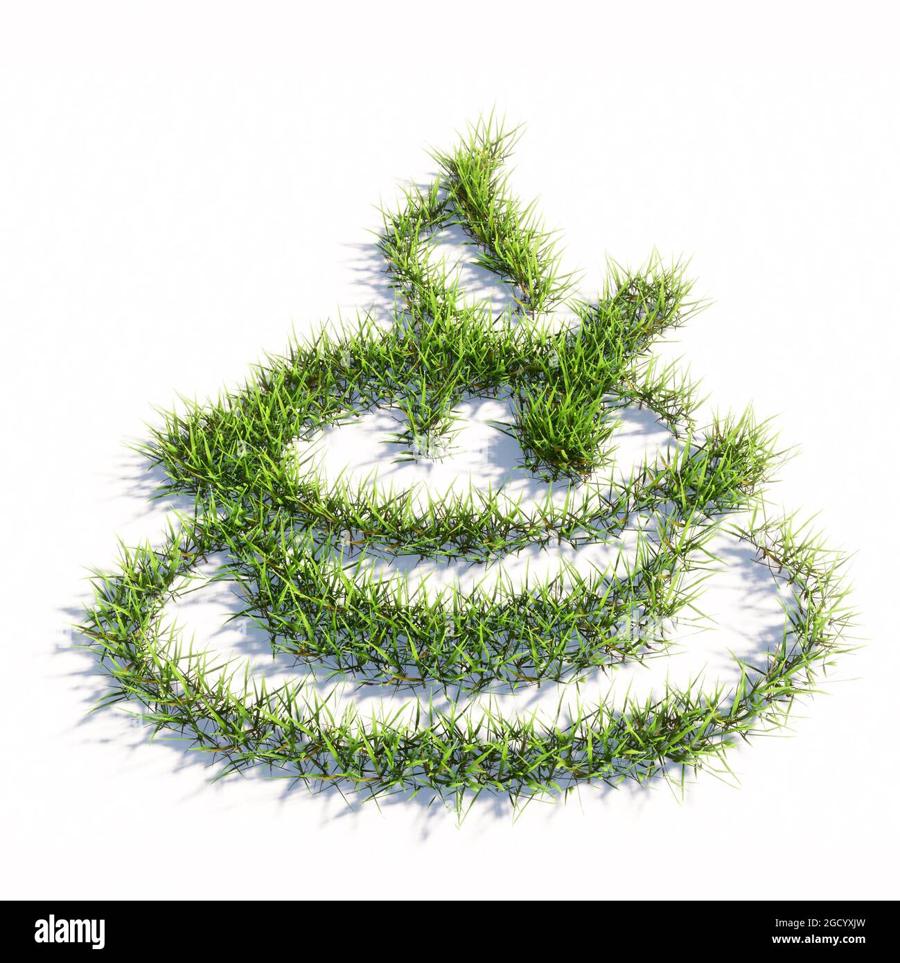 Concept or conceptual green summer lawn grass symbol shape isolated on ...