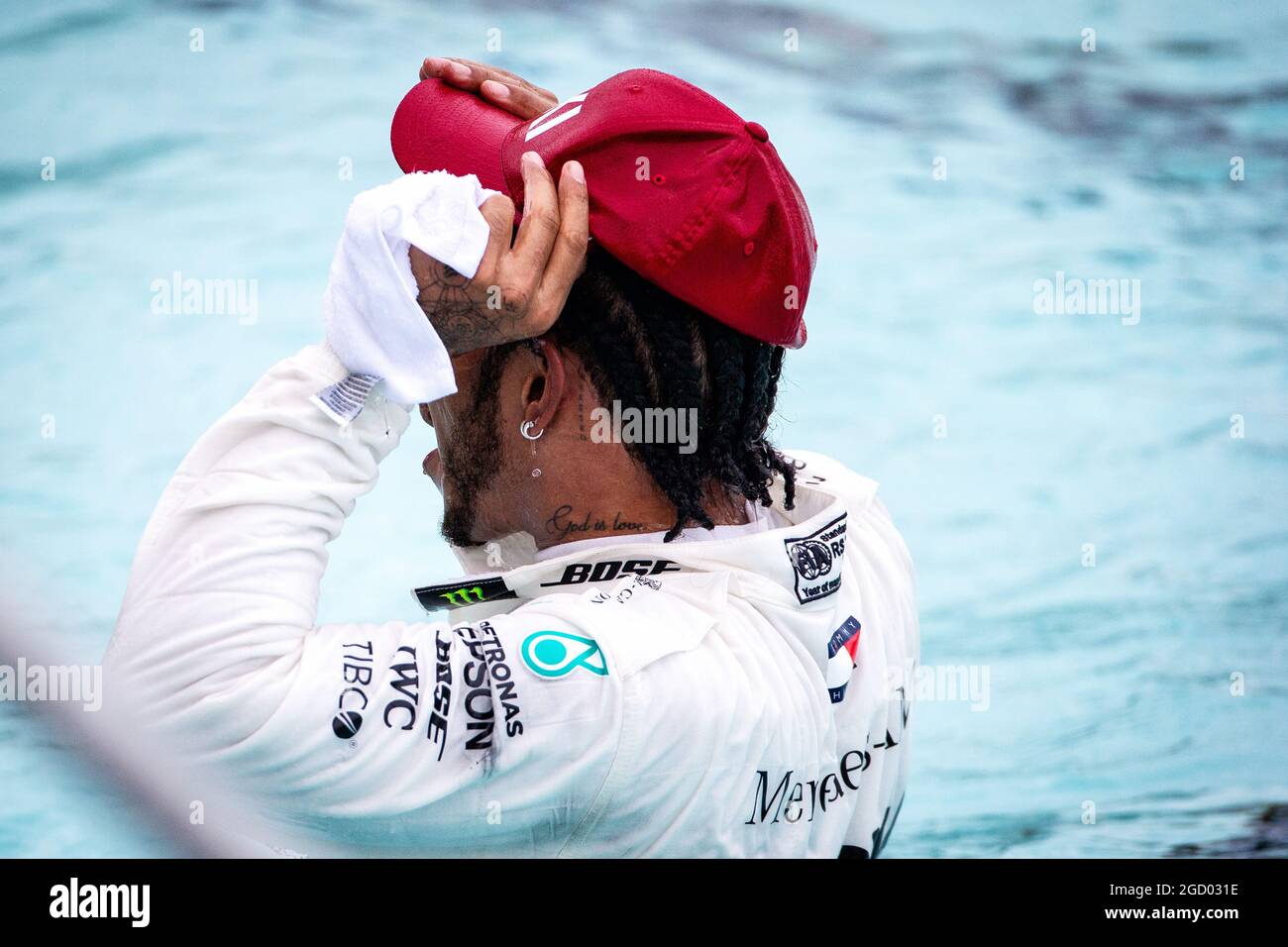 Race winner Lewis Hamilton (GBR) Mercedes AMG F1 celebrates in the ...