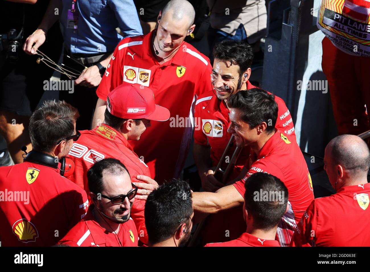 Ferrari celebrates his pole position team hi-res stock photography and ...