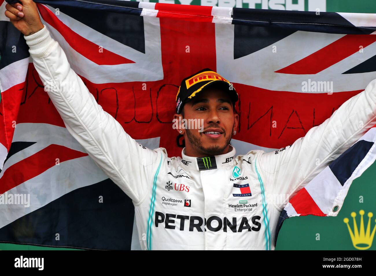 Race winner Lewis Hamilton (GBR) Mercedes AMG F1 celebrates on the ...