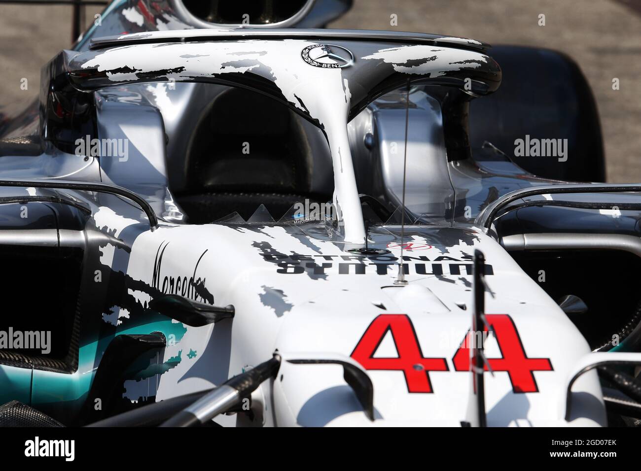 Mercedes AMG F1 W10 with special livery celebrating 125 years of ...