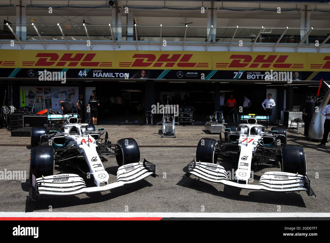 Mercedes AMG F1 W10 with special livery celebrating 125 years of ...