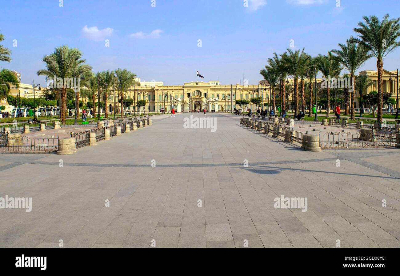 Cairo - Egypt - October 4, 2020: View of the front entrance and facade ...