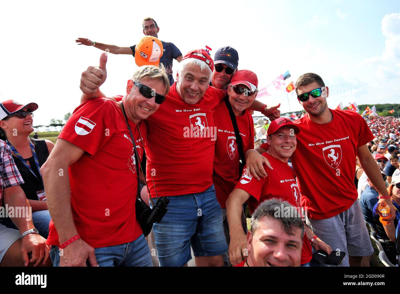 Circuit atmosphere ferrari fans in grandstand hi-res stock photography ...