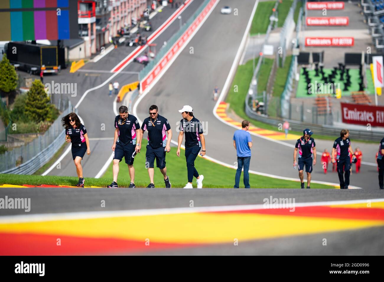 Lance Stroll (CDN) Racing Point F1 Team walks the circuit with the team ...