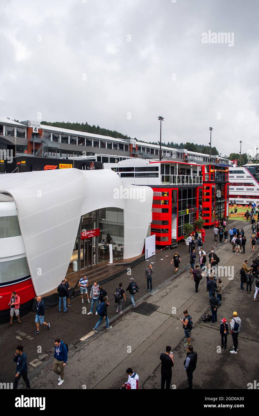 The paddock. Belgian Grand Prix, Sunday 1st September 2019. Spa ...
