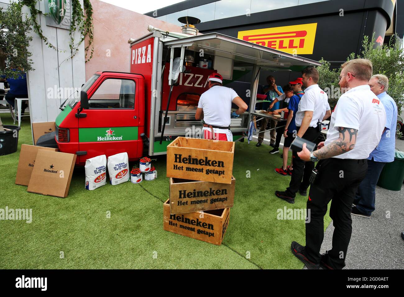 Circuit atmosphere pizza van in paddock hi-res stock photography and ...