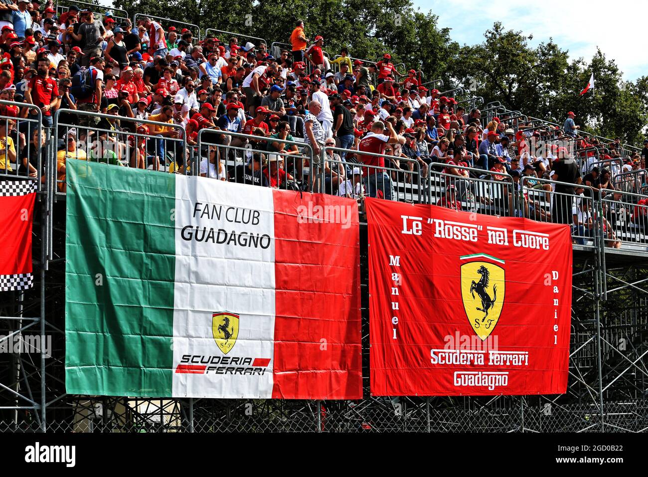 Circuit atmosphere ferrari flags fans in grandstand hi-res stock ...
