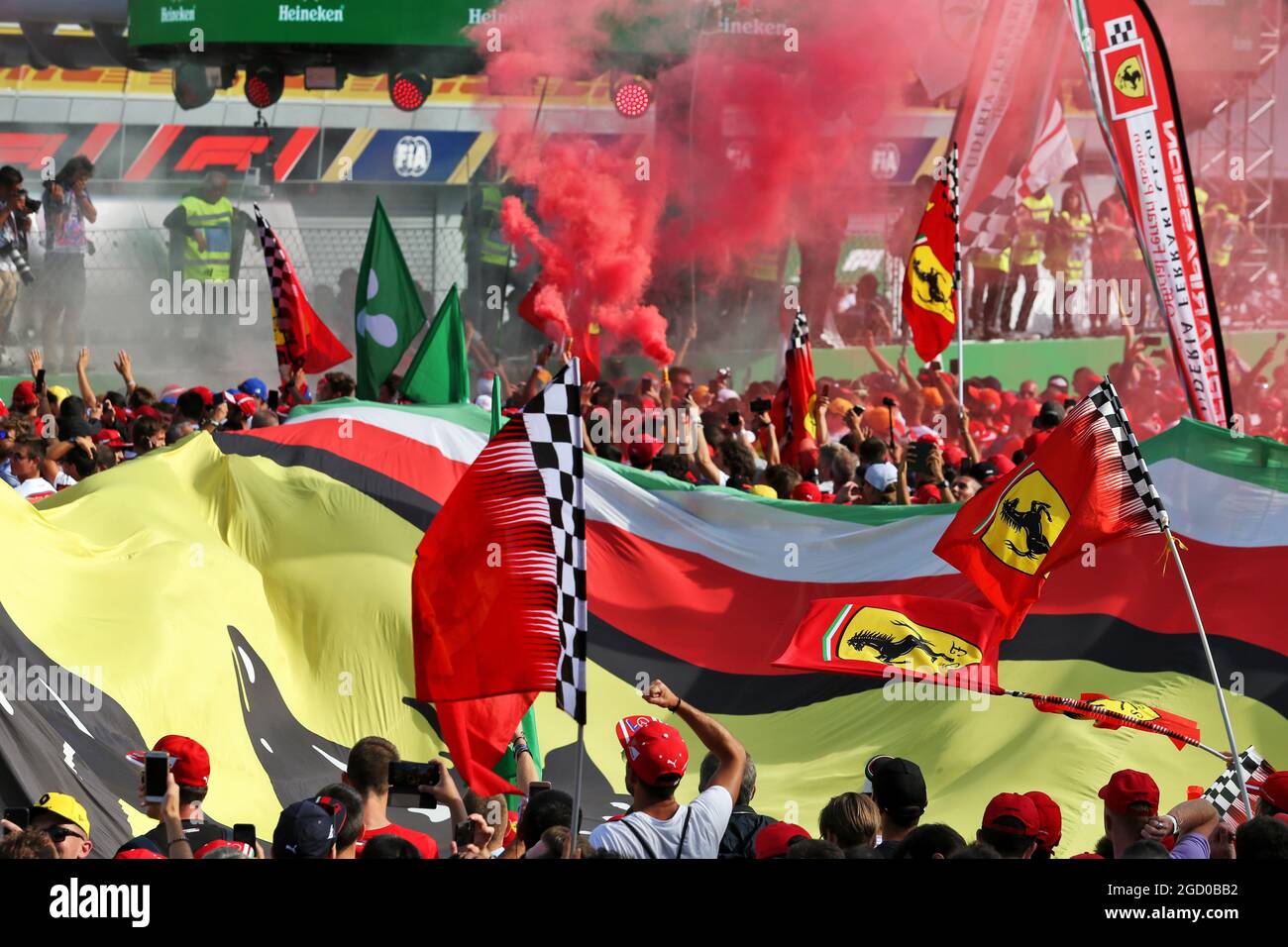 Ferrari fans celebrate at the podium. Italian Grand Prix, Sunday 8th ...