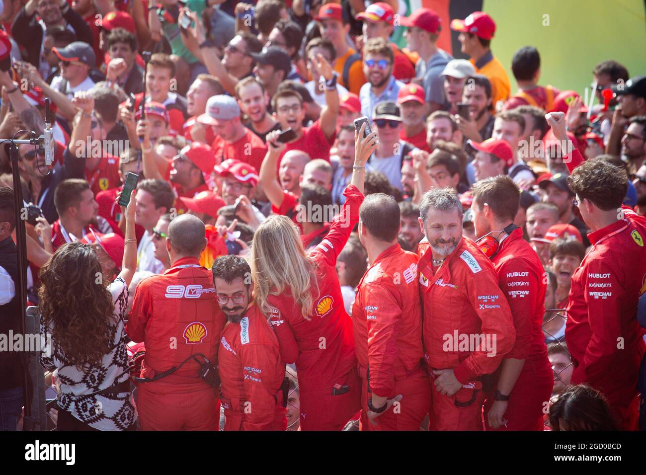 Ferrari fans celebrate at the podium. Italian Grand Prix, Sunday 8th ...