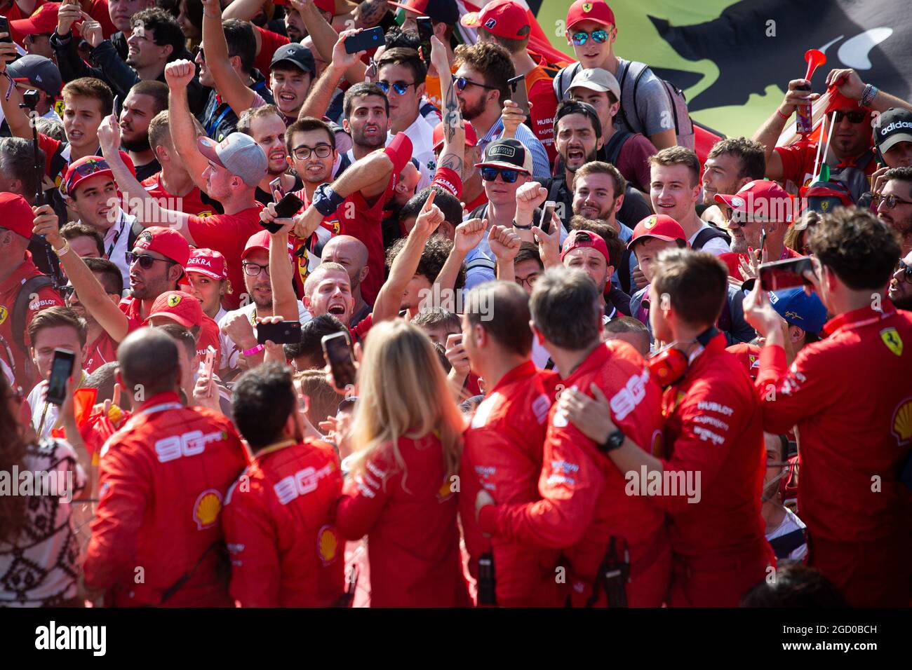 Ferrari fans celebrate at the podium. Italian Grand Prix, Sunday 8th ...