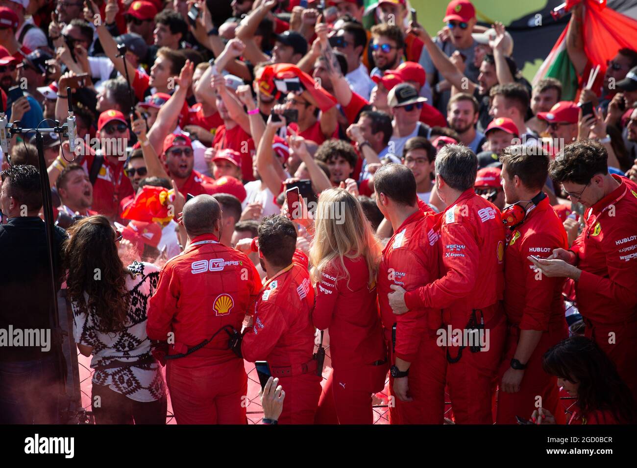 Ferrari fans celebrate at the podium. Italian Grand Prix, Sunday 8th ...