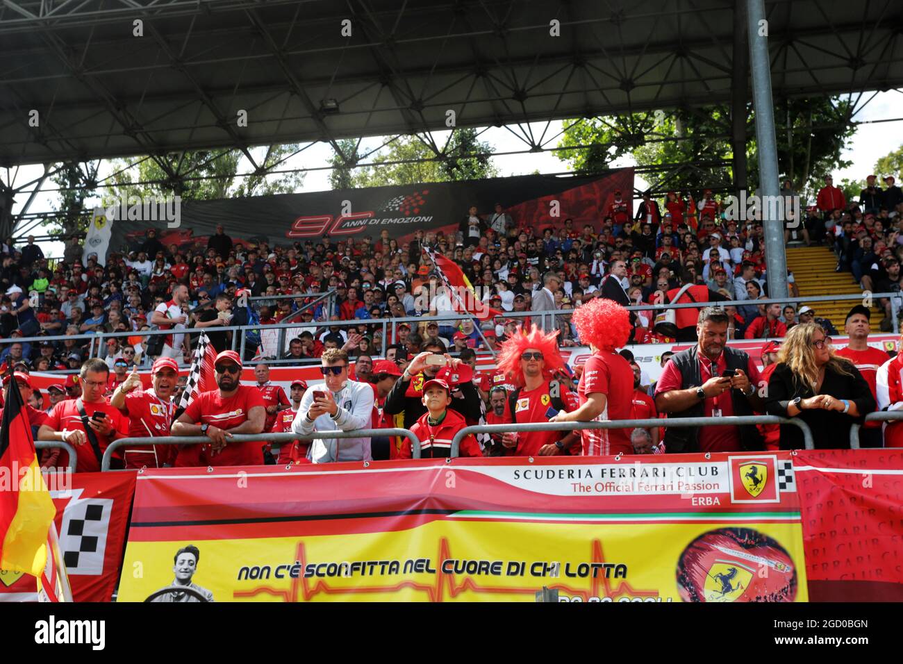 Ferrari fans in the grandstand. Italian Grand Prix, Sunday 8th ...