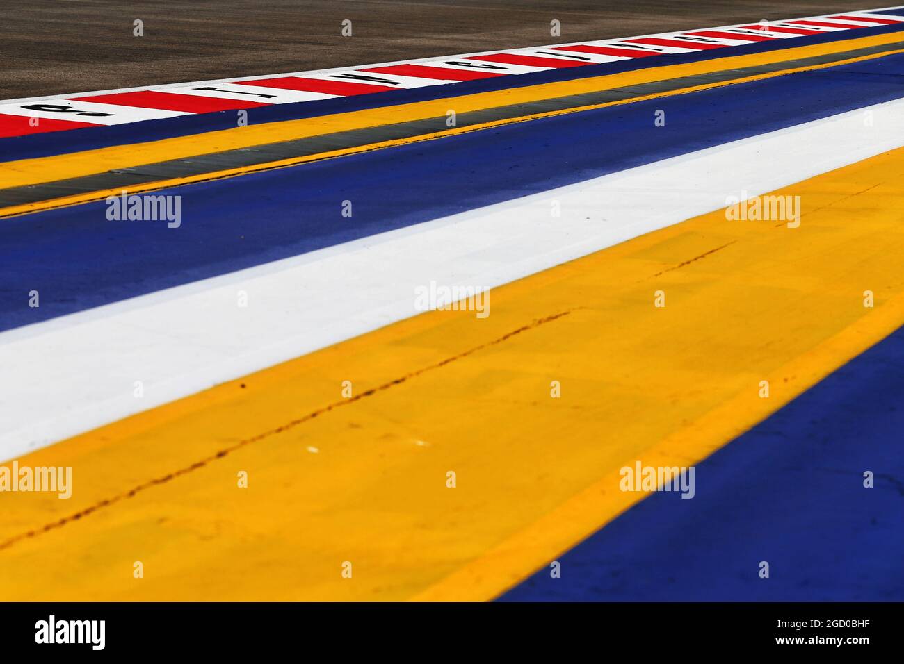 Circuit atmosphere - kerb detail. Singapore Grand Prix, Thursday 19th ...