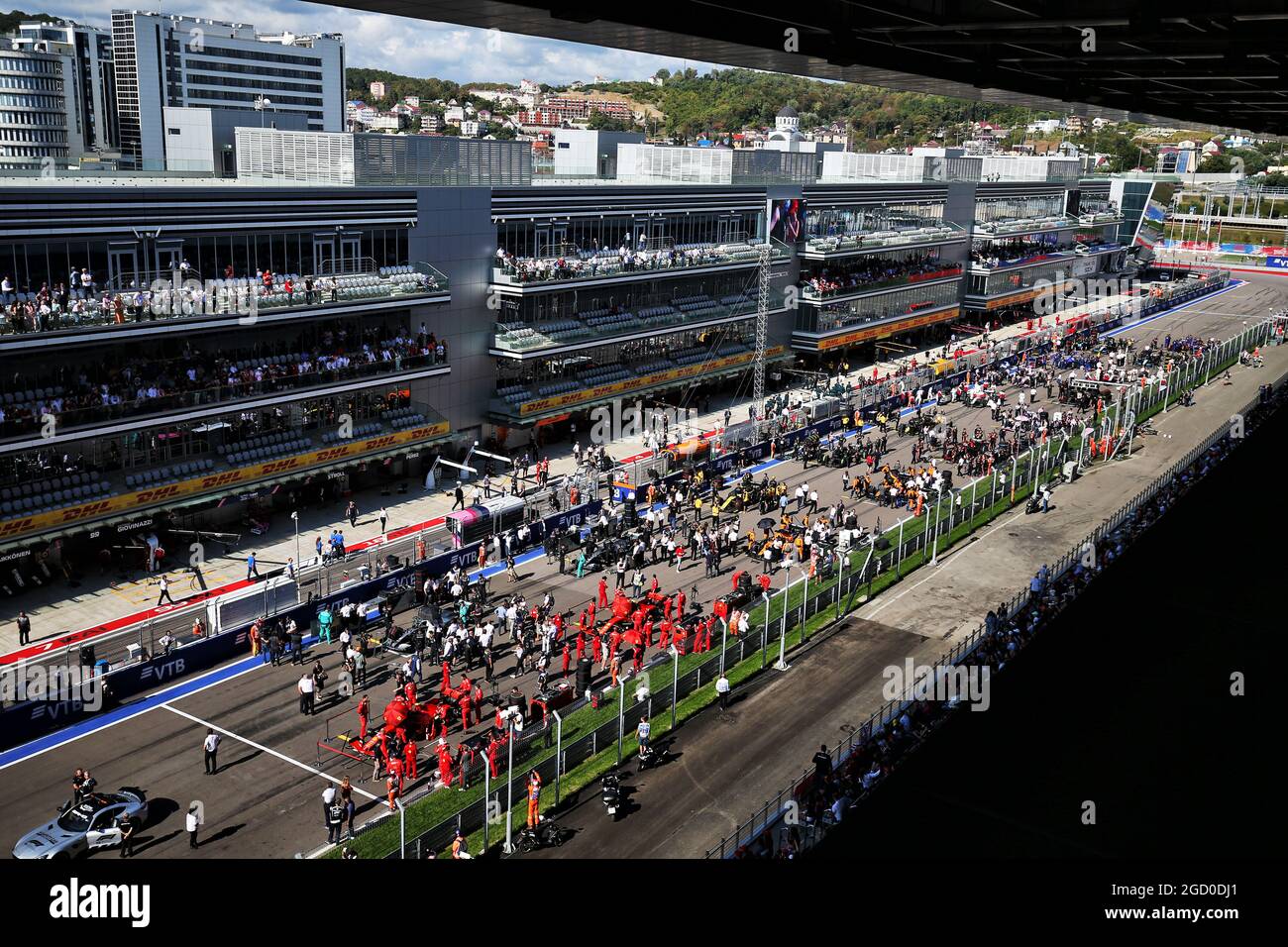The grid before the start of the race. Russian Grand Prix, Sunday 29th ...